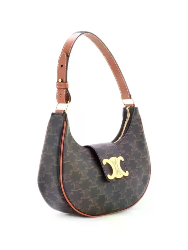 Celine Ava Triomphe Shoulder Bag In Triomphe Coated Canvas