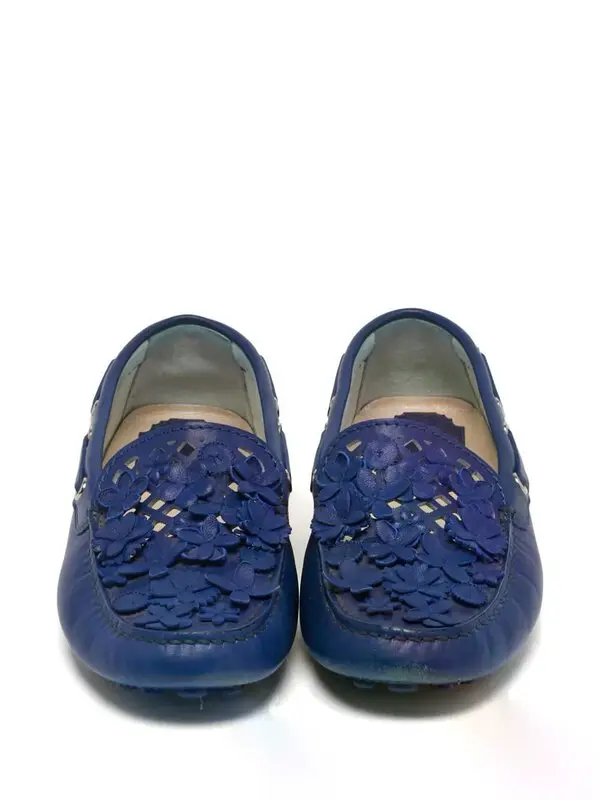 Dior Leather Loafers With Floral Appliqués