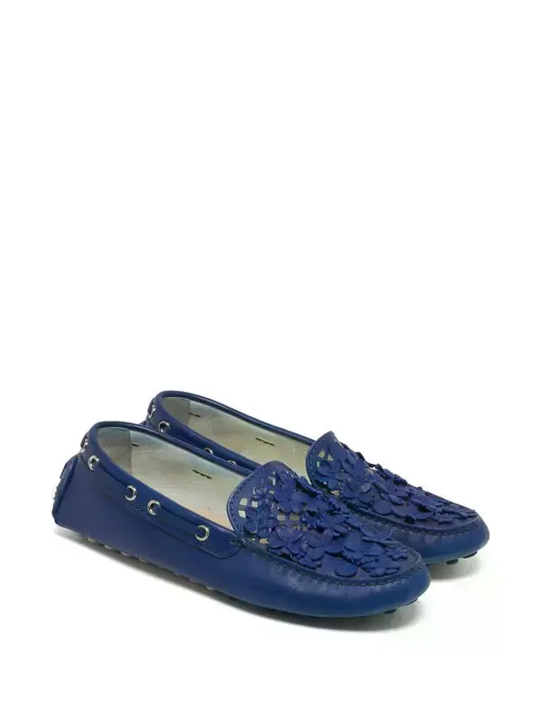 Dior Leather Loafers With Floral Appliqués