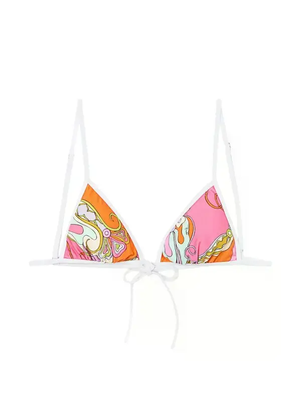Emilio Pucci Iride Print Bikini Top - Orange