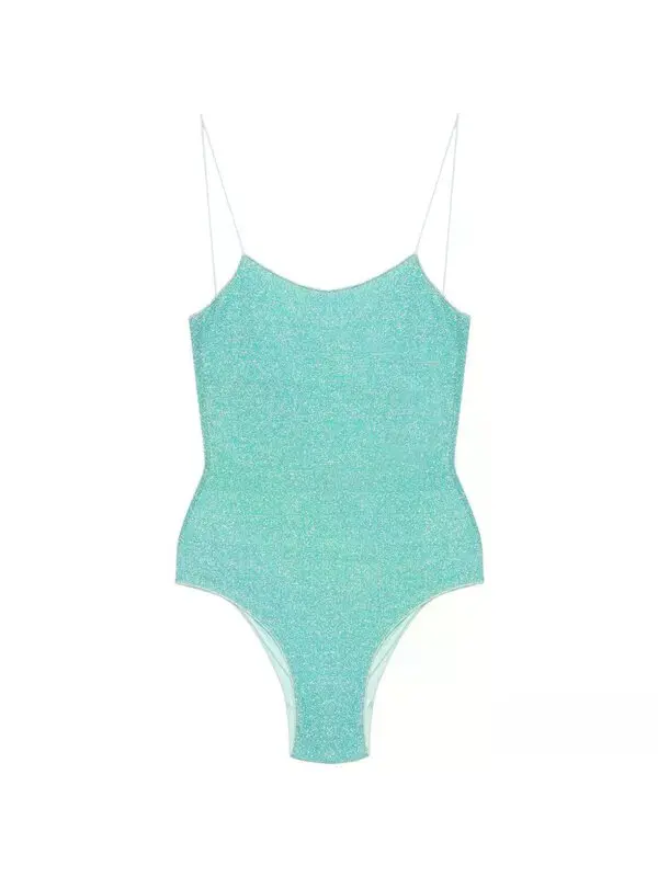 Oseree Glitter Detail Scoop Neck Swimsuit - Blue