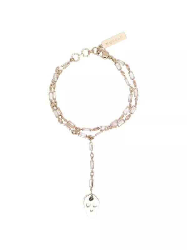 Alexander McQueen Skull Crystal-embellished Bracelet - Gold