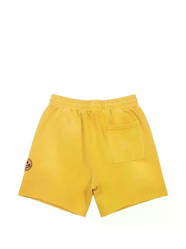 ALL HUMAN Embroidered Distressed Track Shorts