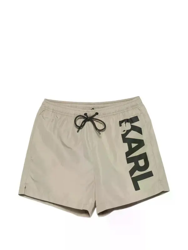 Karl Lagerfeld Logo-print Drawstring Swim Shorts