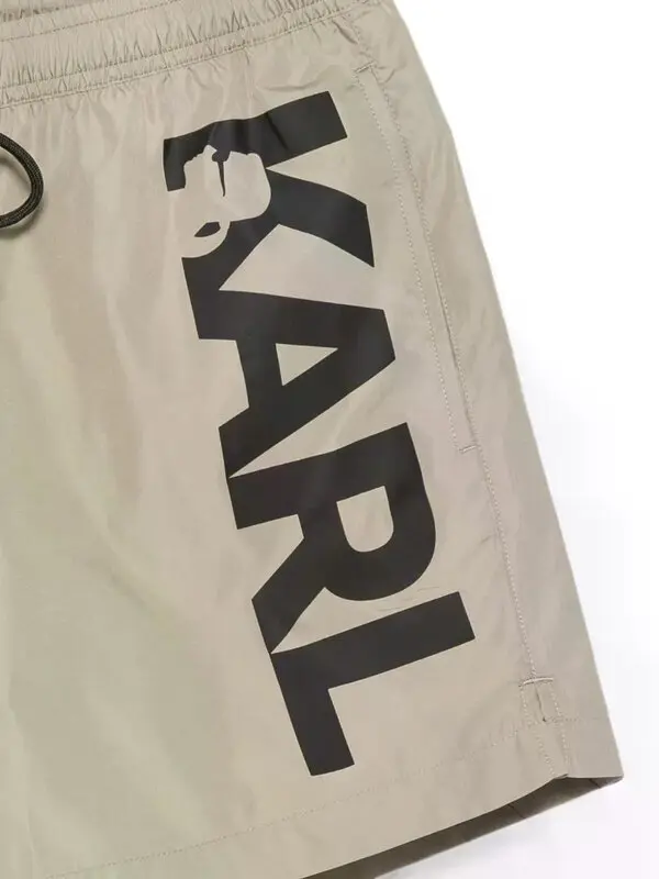 Karl Lagerfeld Logo-print Drawstring Swim Shorts