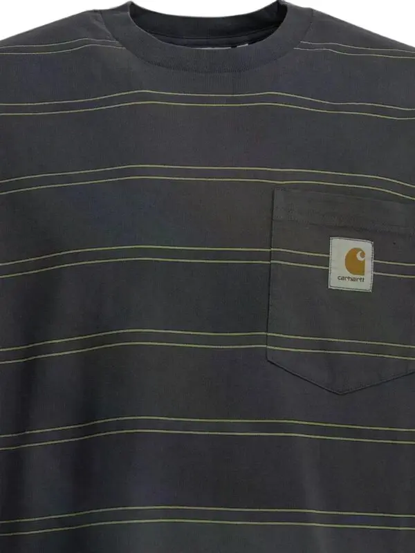 Carhartt Work In Progress Striped-print Pocket T-shirt