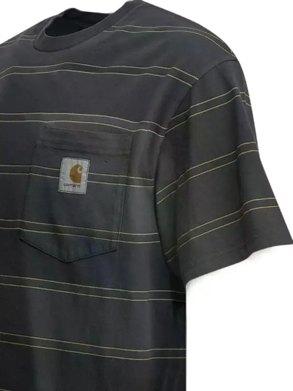 Carhartt Work In Progress Striped-print Pocket T-shirt