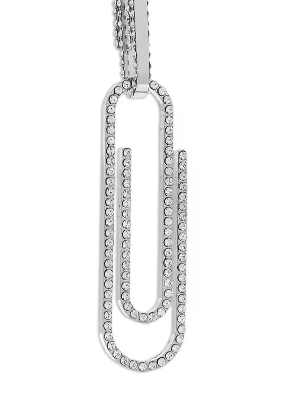 Off-White Crystal-embellished Paperclip Drop Earrings
