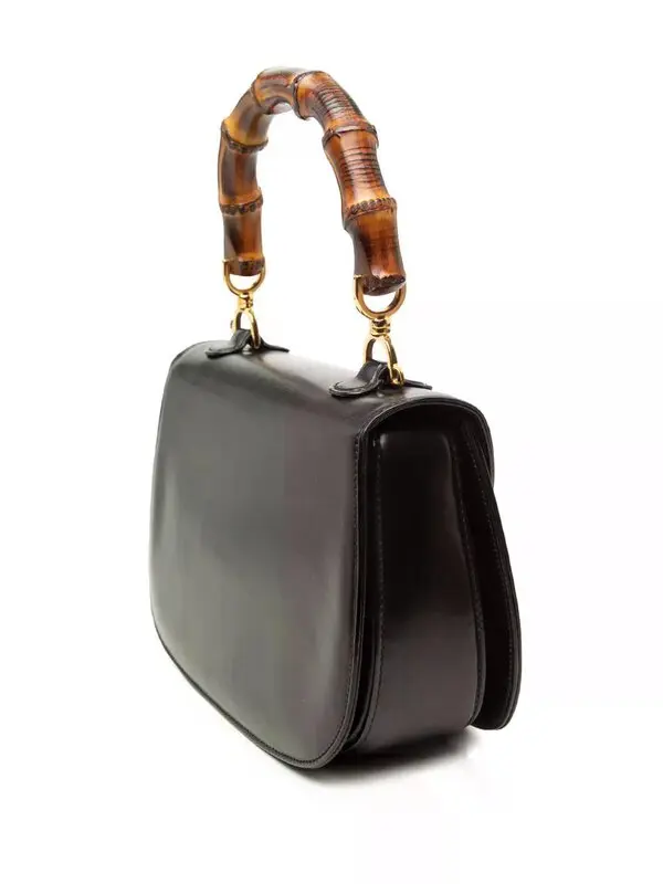 Gucci Calfskin Bamboo Night Satchel - Black