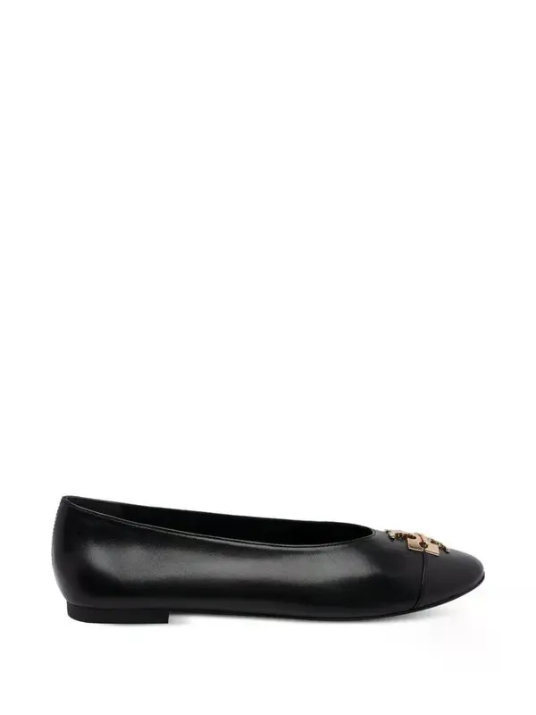 Tory Burch Charlie Logo-plaque Ballet Flats - Black