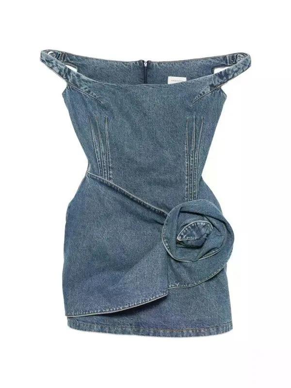 Magda Butrym Off-the-shoulder Floral Mini Dress - Blue