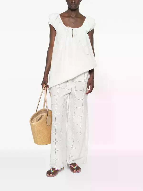 Faithfull The Brand Mora Broderie Anglaise Trousers - White
