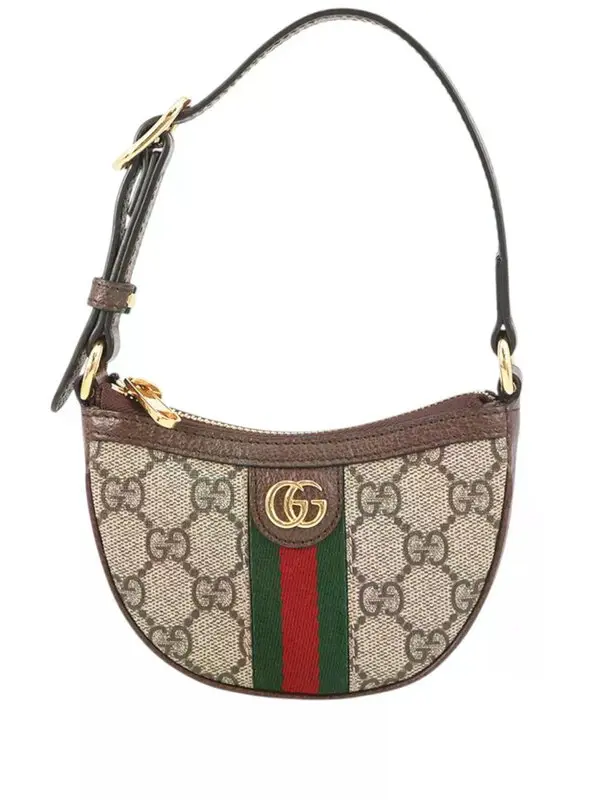 Gucci Ophidia Mini Gg Supreme Web Shoulder Bag - Neutrals