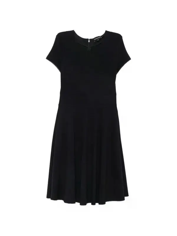 Emporio Armani Navy Short Sleeve Mini Dress - Blue