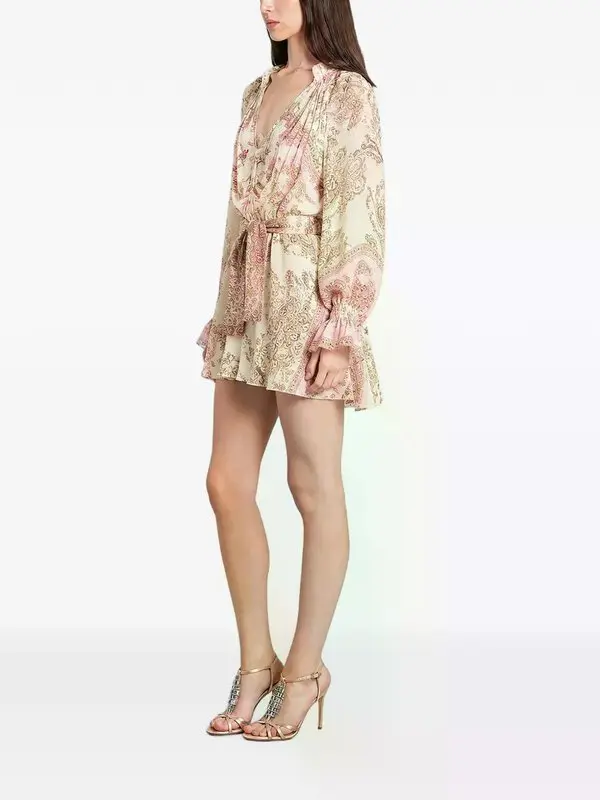 Hemant & Nandita Paisley-print Belted Playsuit