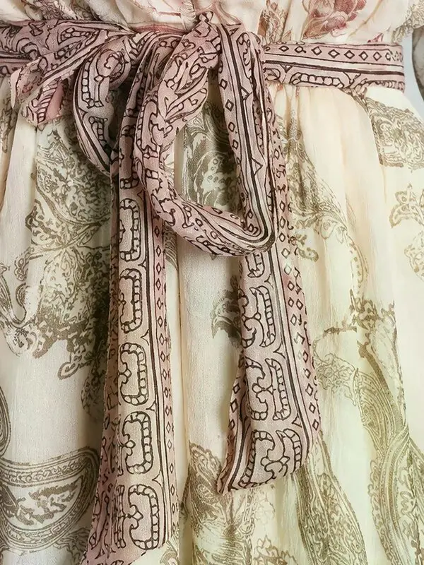 Hemant & Nandita Paisley-print Belted Playsuit