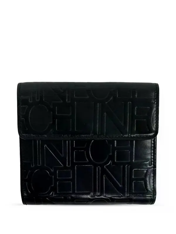 Celine 2000 Embossed Leather Logo Trifold Wallet Small Wallets