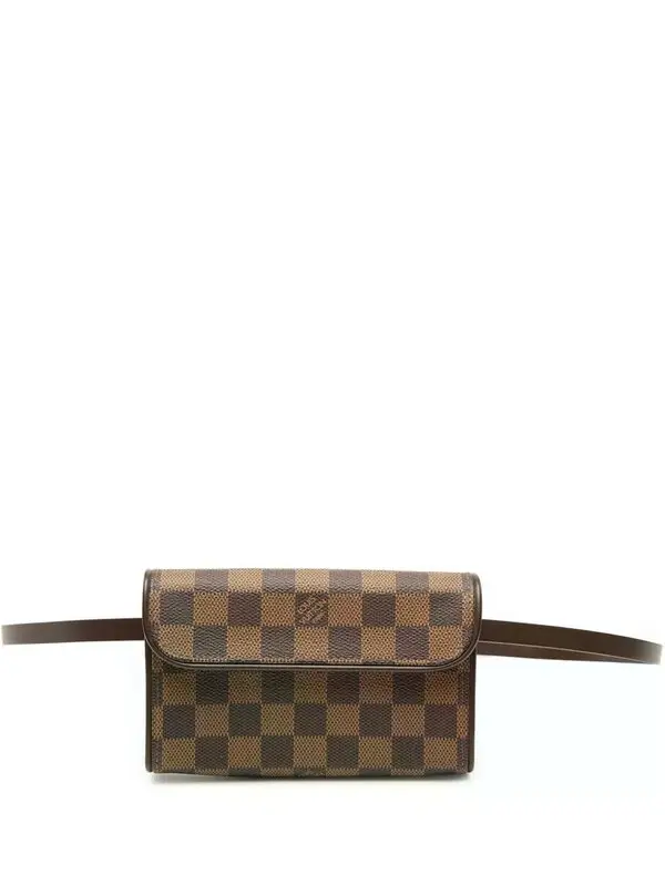 LOUIS VUITTON Damier Ebene Florentine Pochette Belt Bag - Brown