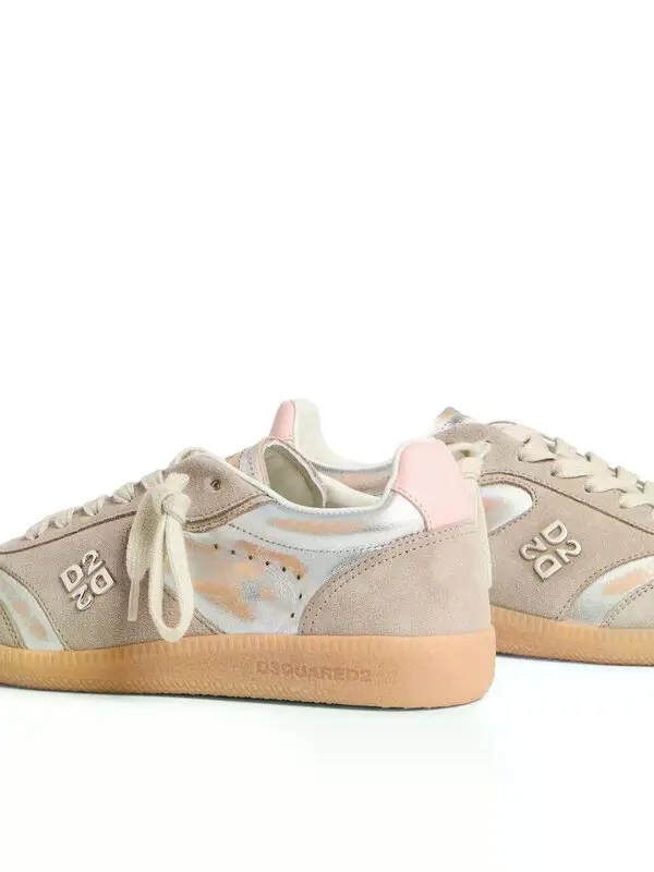 Dsquared2 Suede Sneakers With Laminated Leather Stripes