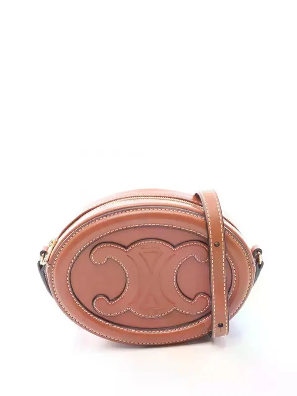 Celine Small Calfskin Cuir Triomphe Oval Crossbody Bag - Brown