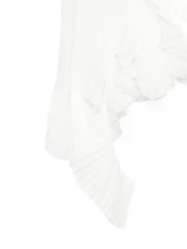 YCH Pleated Blouse With Ruffle Detailing