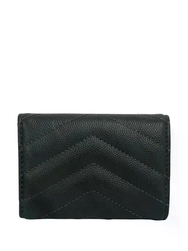 Saint Laurent 2013-2026 Grain De Poudre Monogram Trifold Wallet Small Wallets