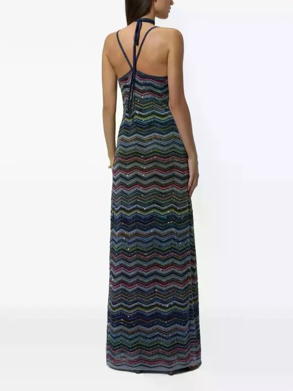 Missoni Zigzag Knit Sequin Embellished Dress