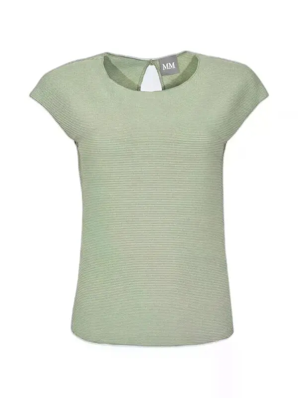 Max Mara Ribbed-knit Cap-sleeve Top - Green