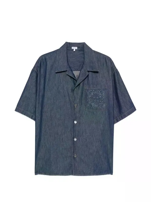 Loewe Anagram-embroidered Shirt - Blue