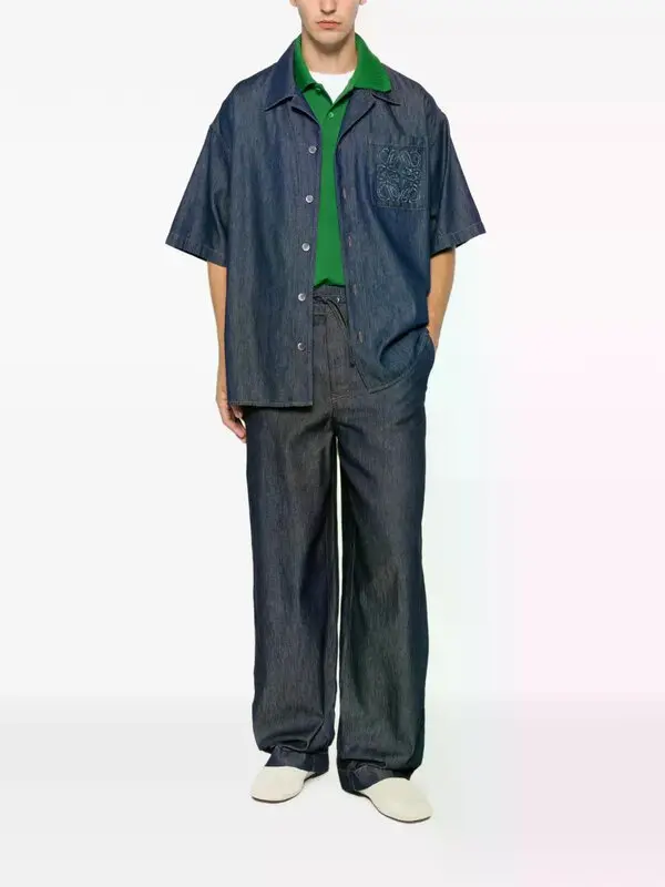 Loewe Anagram-embroidered Shirt - Blue