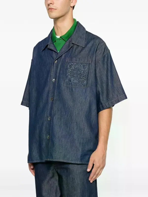 Loewe Anagram-embroidered Shirt - Blue