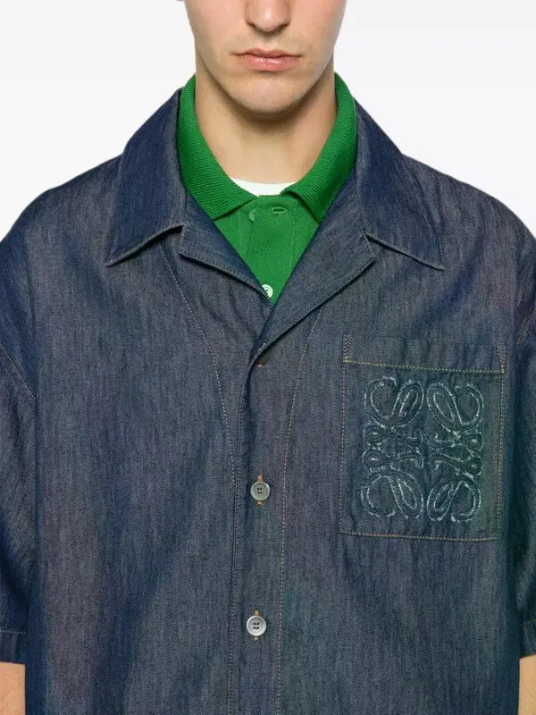 Loewe Anagram-embroidered Shirt - Blue