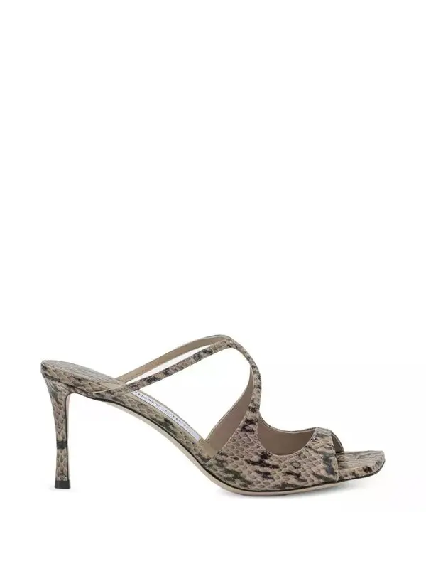 JIMMY CHOO Anise Snakeskin-effect Sandals - Neutrals