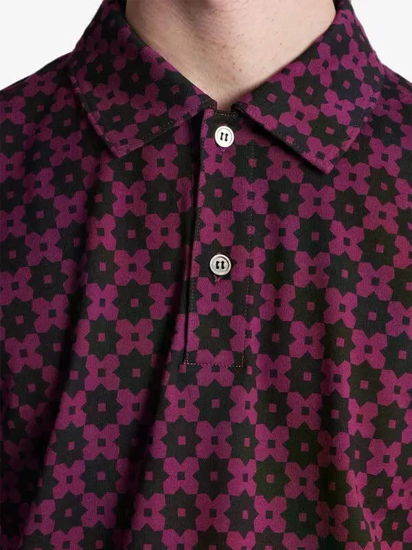 Comme Des Garçons Geometric-pattern Polo Shirt