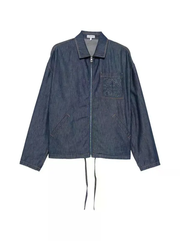 Loewe Anagram-patch Zip-fastening Jacket - Blue