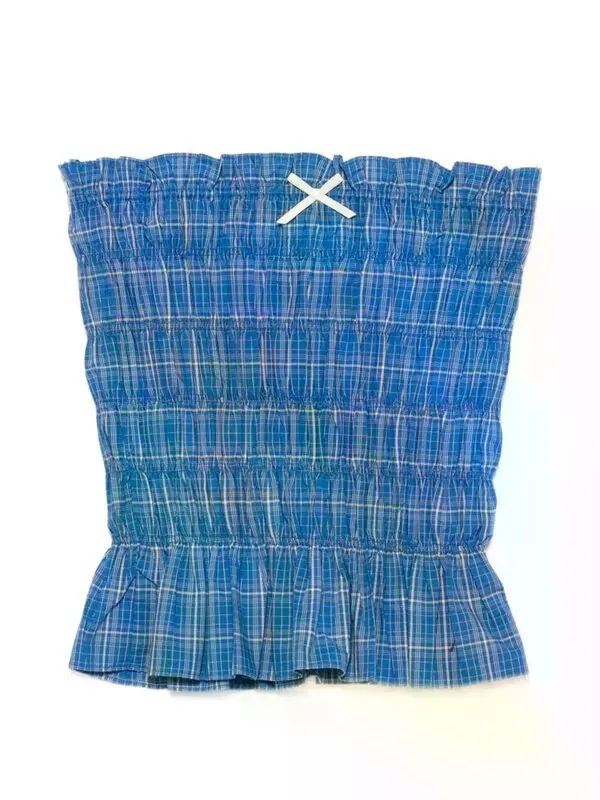 Faithfull The Brand Leya Shirred Top - Blue