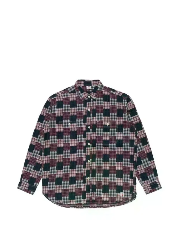 Edwin Work Patterned Button-down Cotton Shirt