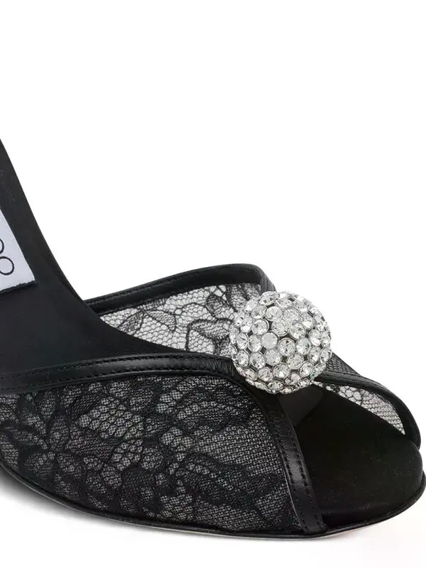 JIMMY CHOO Sacora Embellished Lace Sandals