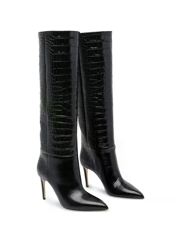 Paris Texas Croc-effect Patent Leather Boots