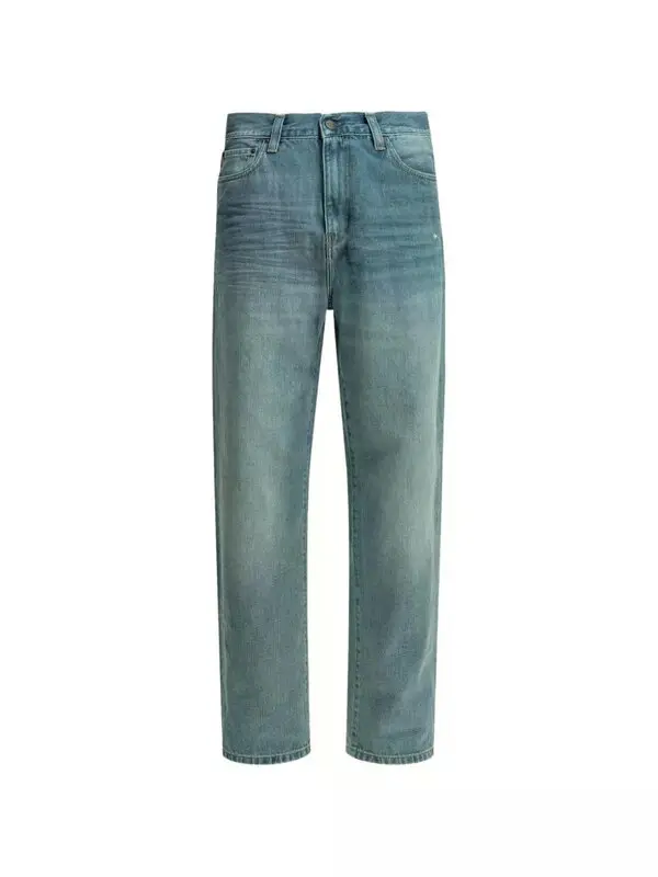 Carhartt Work In Progress Aaron Logo-patch Jeans - Blue