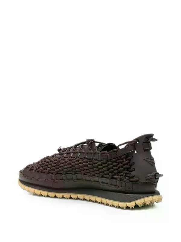 Emporio Armani Woven Toggle-fastening Sneakers
