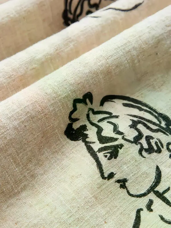 Portuguese Flannel Conimbriga Graphic-print Short-sleeve Cotton Shirt - Neutrals