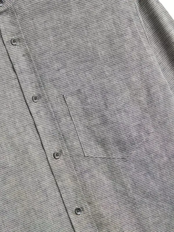 Portuguese Flannel Marvin Stripe-pattern Mandarin-collar Shirt