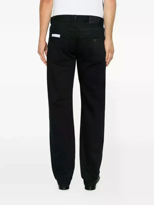 Emporio Armani Straight Leg Jeans With Logo Patch