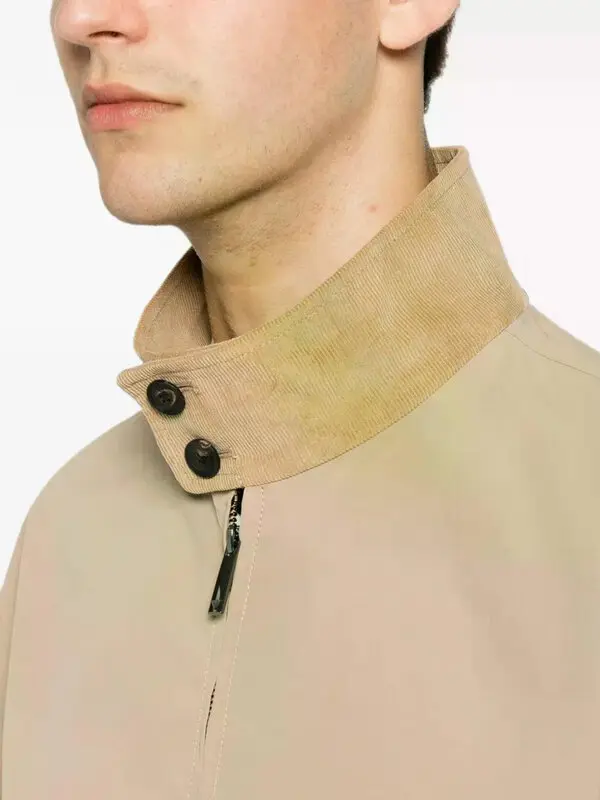 Emporio Armani Corduroy-collar Zip-up Bomber Jacket