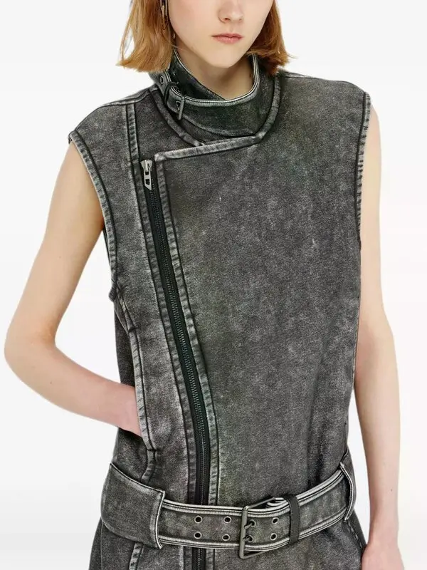 DIESEL® Biker-style Belted Mini Dress