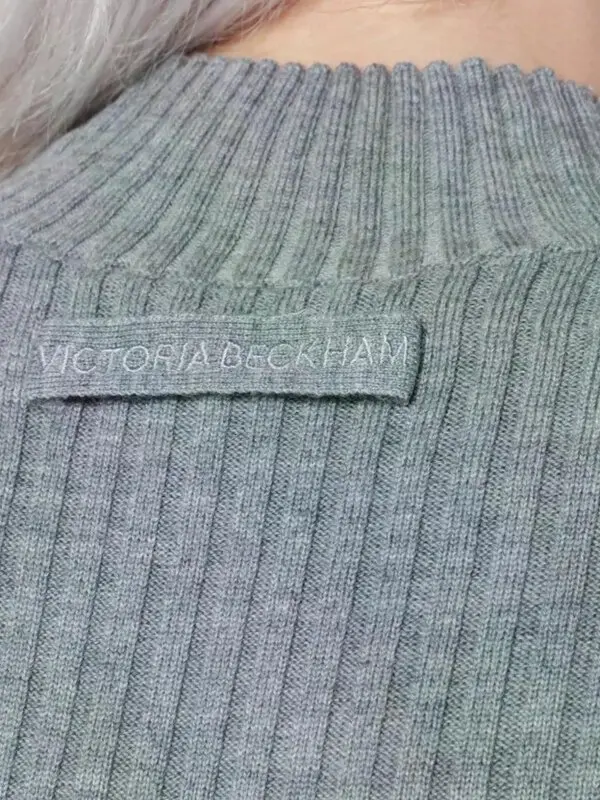 Victoria Beckham Ribbed Knit Sweater - Grey