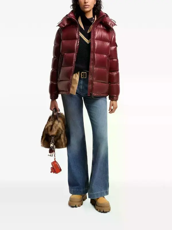 Moncler Maire Padded Jacket With Detachable Hood - Red