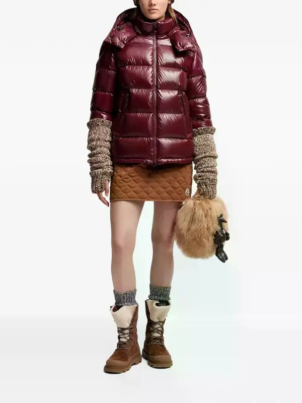 Moncler Maire Padded Jacket With Detachable Hood - Red