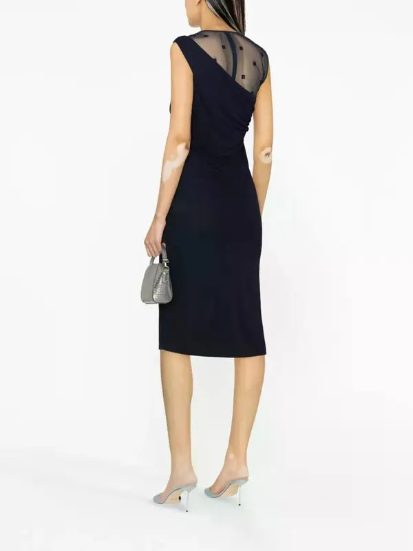 Givenchy Navy Mesh Panel Midi Dress